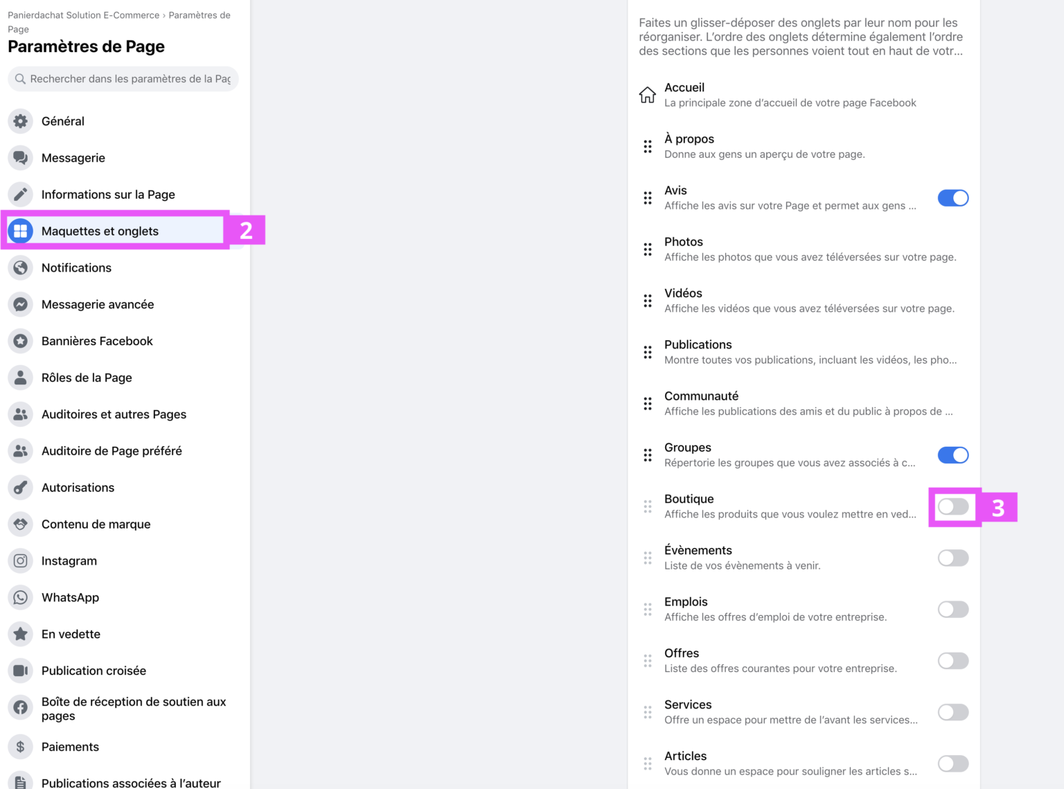 Comment ajouter l'onglet Boutique sur votre page Facebook - Panierdachat